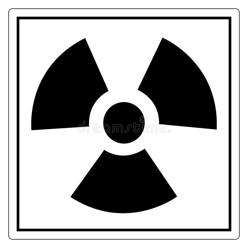Black and White Radioactive Symbol Sign on a Square Background for ...