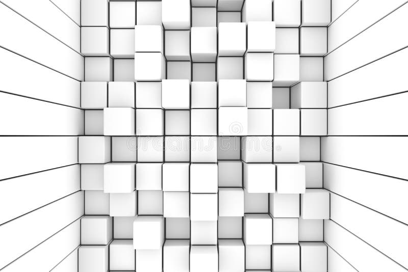 Black and White Random Boxes Abstract Background 3D Stock Illustration ...