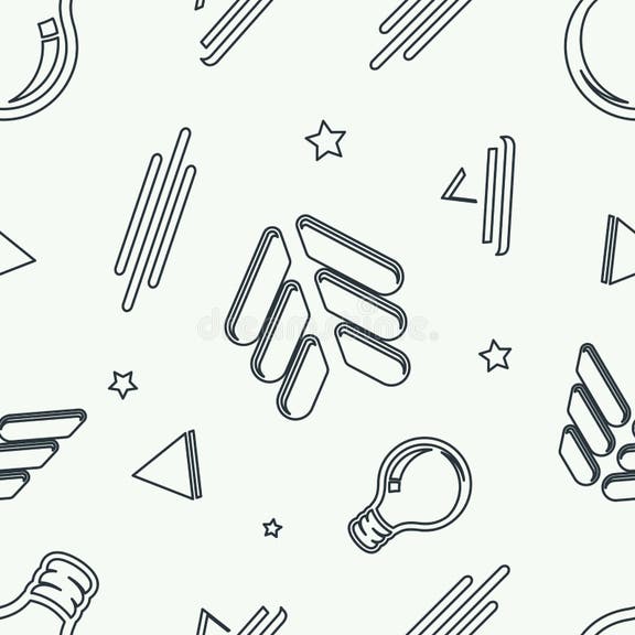 Black and White Random Object Pattern Seamless Stock Vector ...