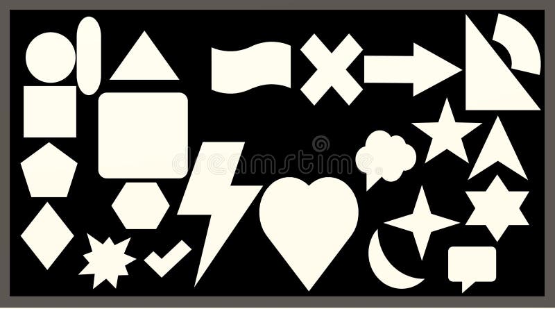 Black and White Random Shapes, for Education Stock Illustration ...