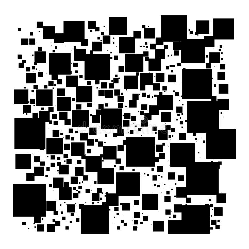 Black and White Random Squares, Checkered Pattern. Random Mosaic Stock ...