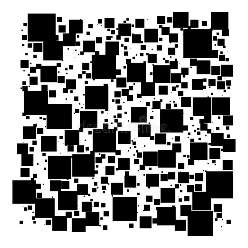 Black and White Random Squares, Checkered Pattern. Random Mosaic Stock ...