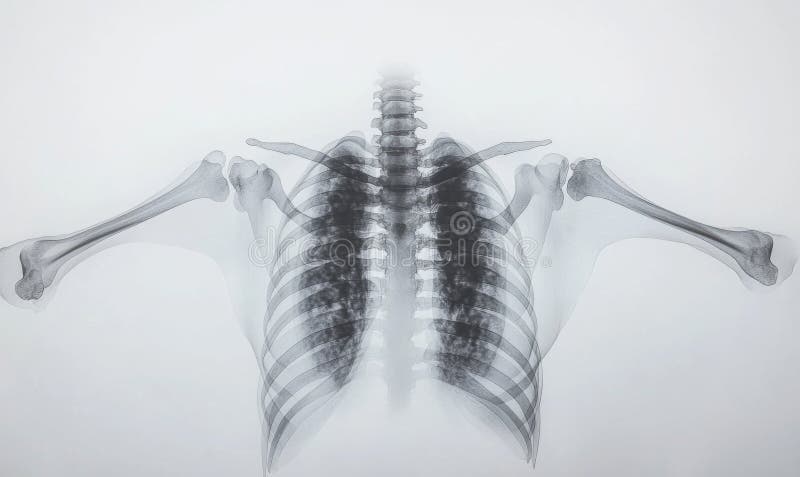 A Black and White X-ray of a Human Skeleton Stock Image - Image of ...