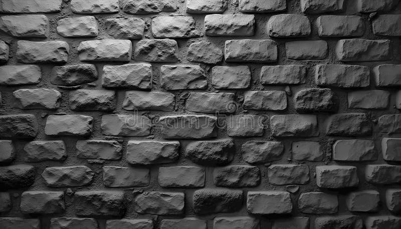 Black and White Realistic Brick Wall Background Stock Photo - Image of ...