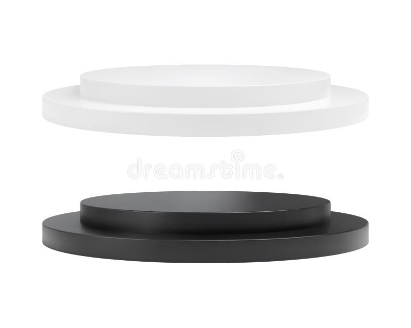 Black and White Realistic Round Podium. Empty Ceremony Platform ...