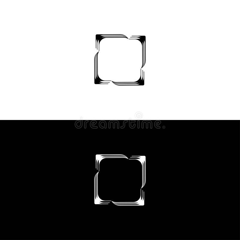 Black and White Rectangle Vector Logo Stock Vector - Illustration of ...