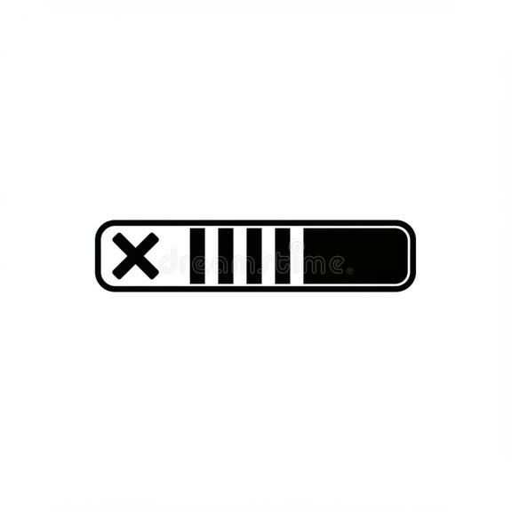 Black and White Rectangular Progress Bar Icon with Rounded Edges. on ...