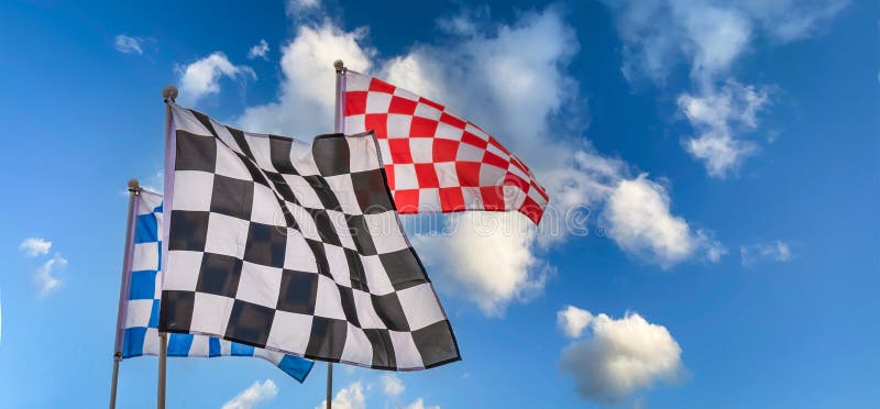 Checkered Chequered Flags Motor Racing Sport Start Finish Stock Photos ...