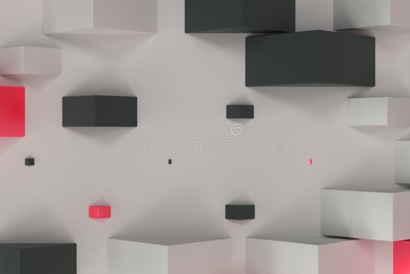 Red Rectangular Shapes Random Size Black Background Stock Illustrations ...