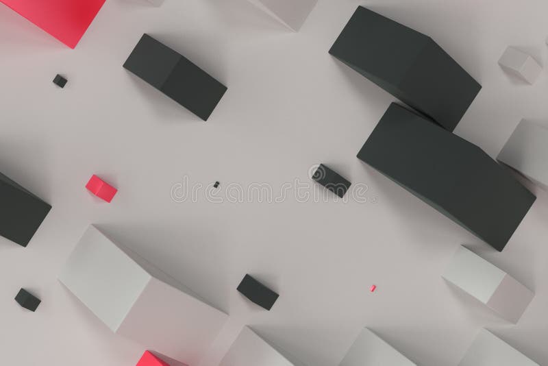 Black, White and Red Rectangular Shapes of Random Size on White Stock ...