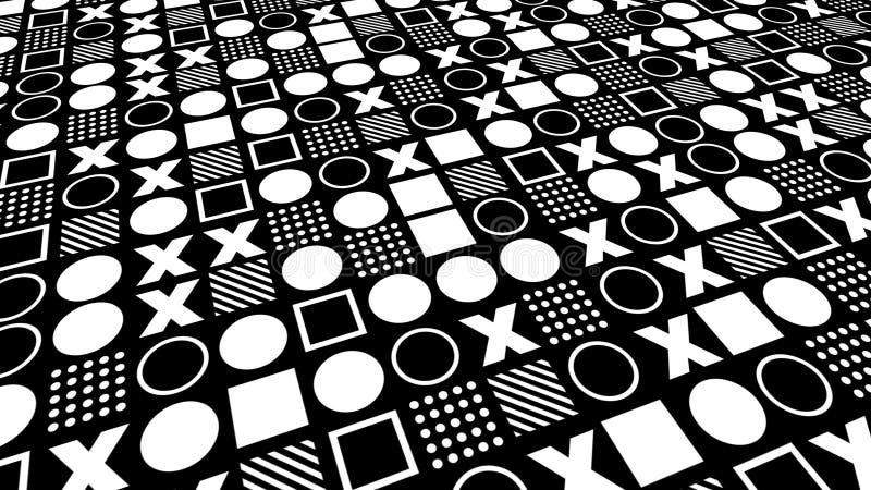 Black and White Repeating Pattern of Geometric Shapes Abstract ...