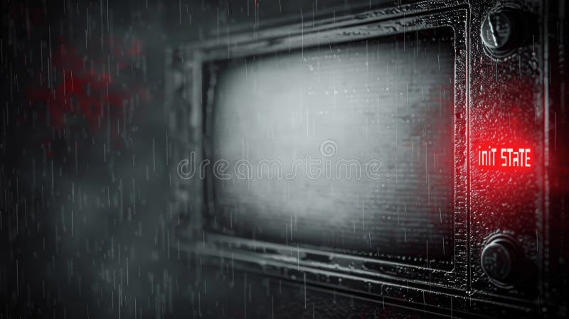 Black and White Retro Glitch TV Noise Texture with Red Centered ...
