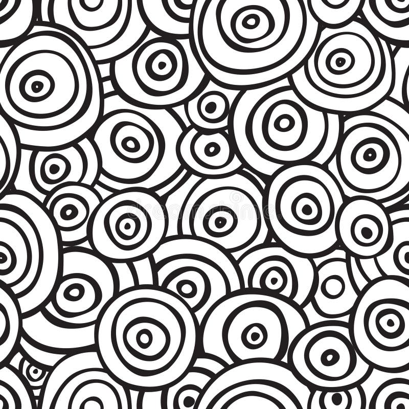 Black and White Retro Pattern Stock Vector - Illustration of round ...