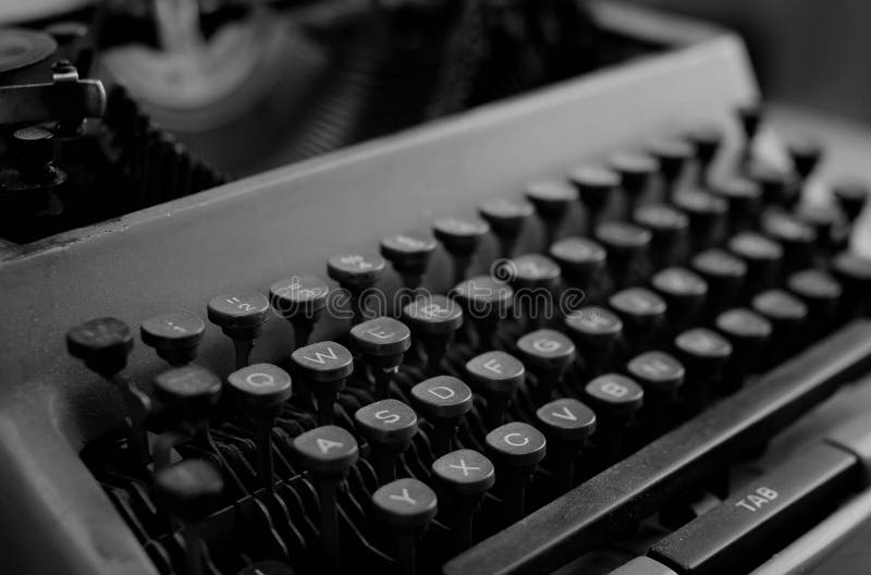 Black and White Retro Typewriter Letter Stock Photo - Image of object ...