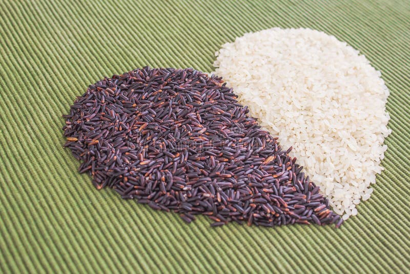 Black and white rice heart stock photo. Image of healthy - 56404464