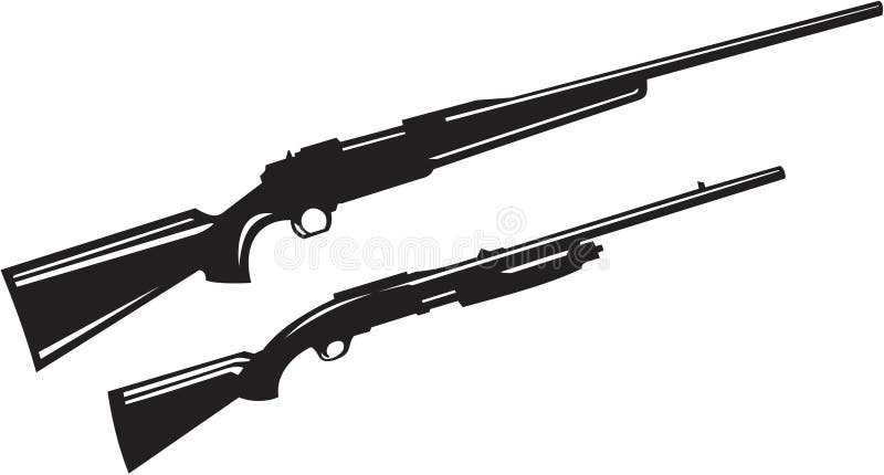 Black and White Rifles Illustration Stock Vector - Illustration of ...