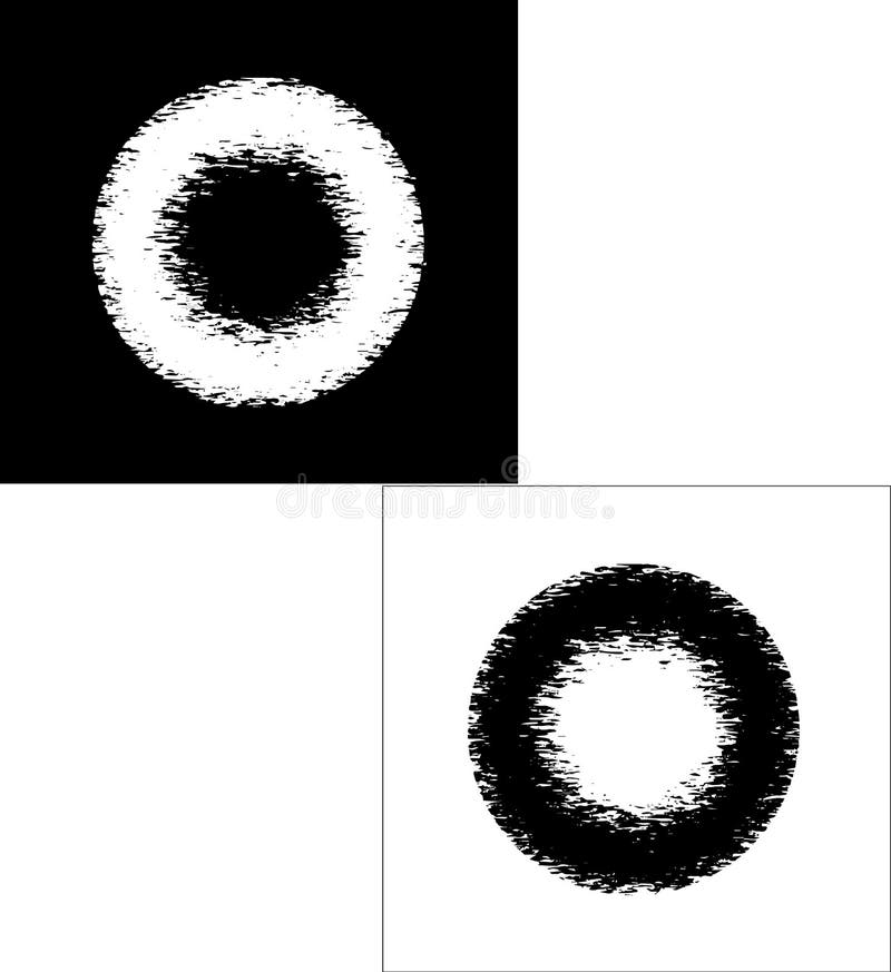 Black and White Rings in Grunge Style Stock Vector - Illustration of ...