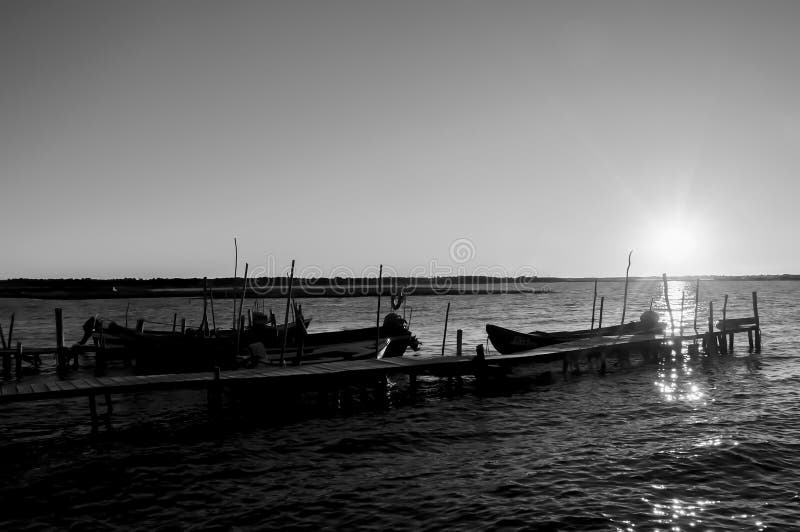 Black and White River Landscape Stock Image - Image of river, weather ...