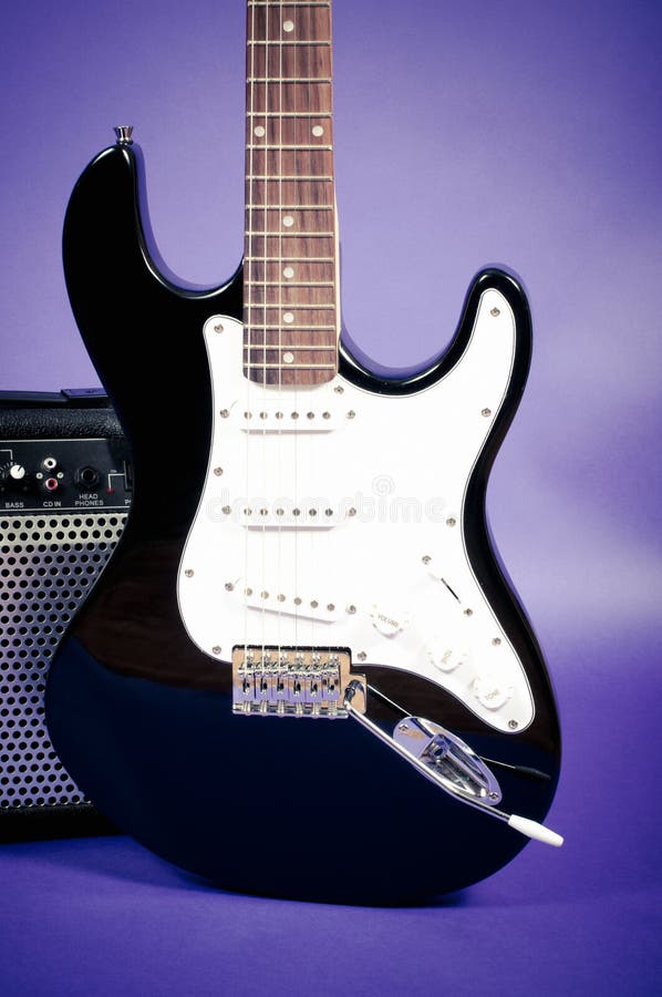 Rock Guitar and Electric Amplifier Stock Photo - Image of amplifier ...