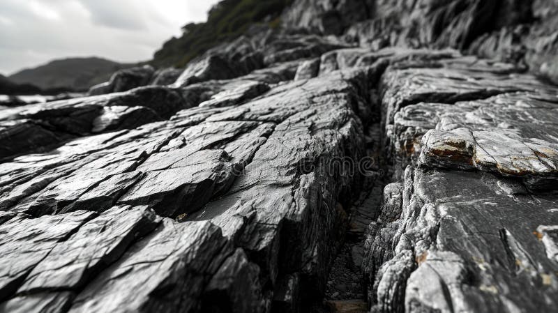 Black and White Rock Texture Cracked Layered Mountain Surface Stock ...