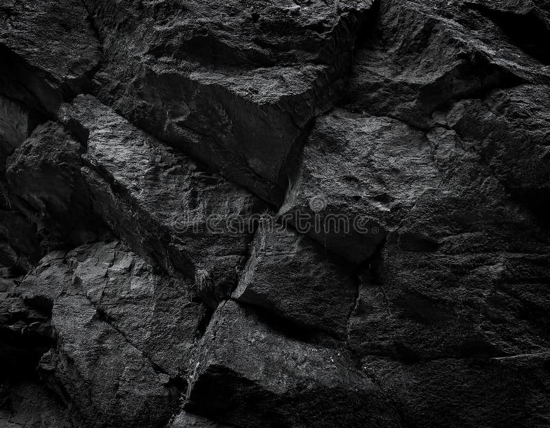 Black White Rock Texture with Cracks. Rough Surface Mountain Surface ...