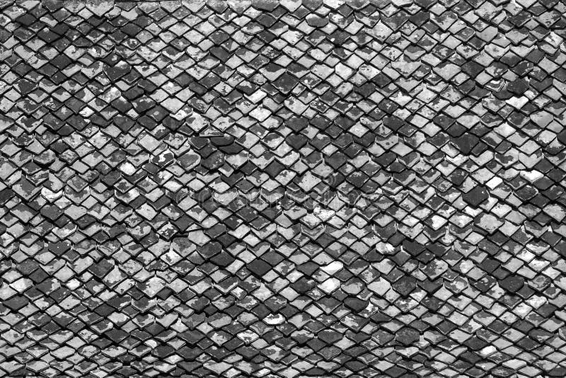 Roof Tile Background Texture Black and White Stock Image - Image of ...