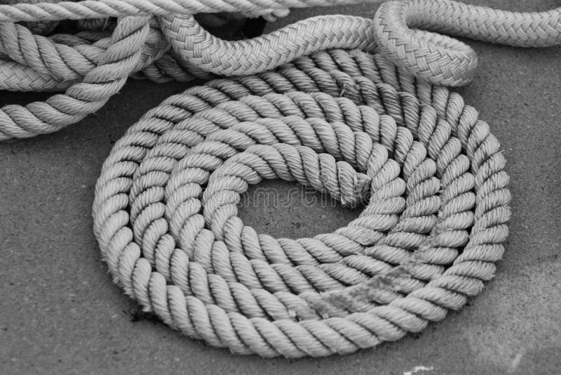 Black and White Rope stock image. Image of twist, pier - 37124797