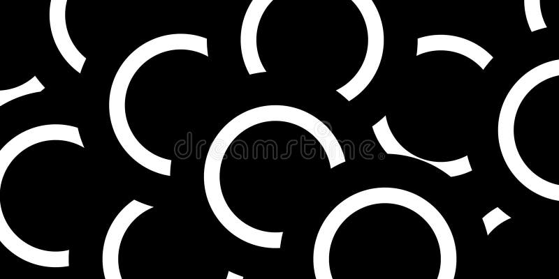 Black and White Round Circles Overlap Background. Abstract Geometric ...