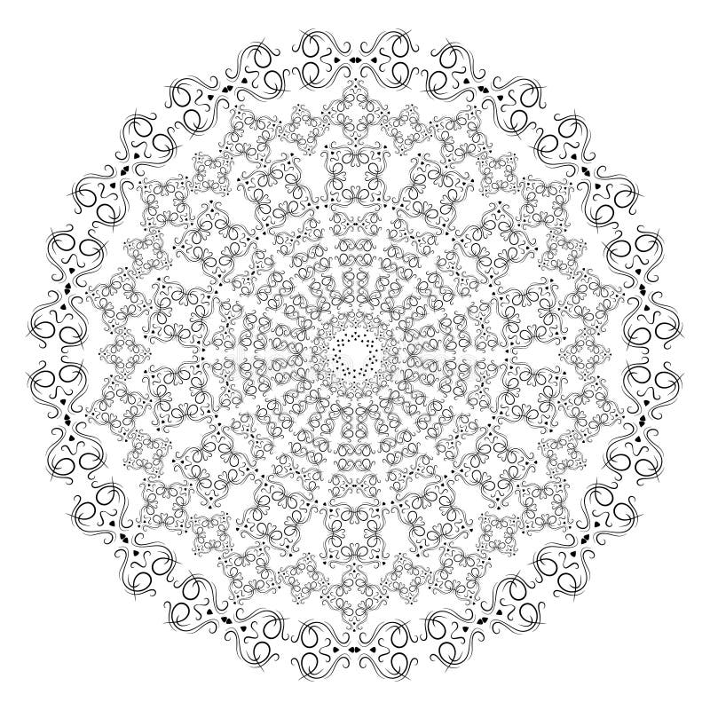 Black and White Round Lace Pattern. Stock Vector - Illustration of ...