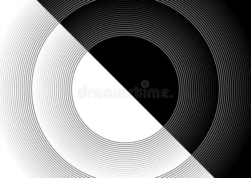 Black White Round Lines Abstract Technology Background Stock ...