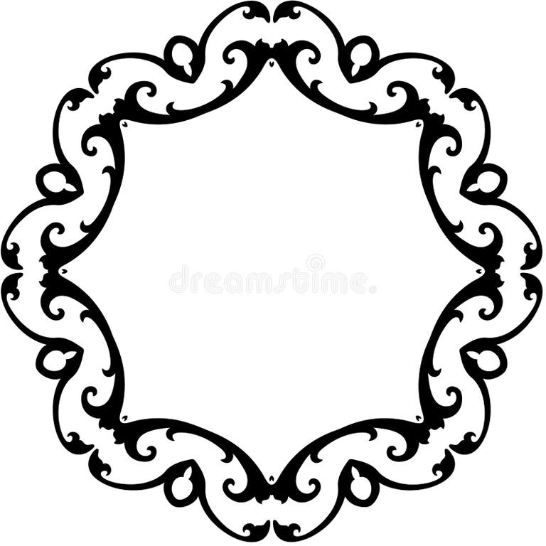 Border Curly Frame Round Stock Illustrations – 1,769 Border Curly Frame ...