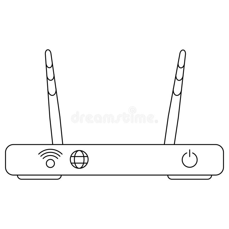 Black and White Router Flat Vector Icon Stock Illustration ...