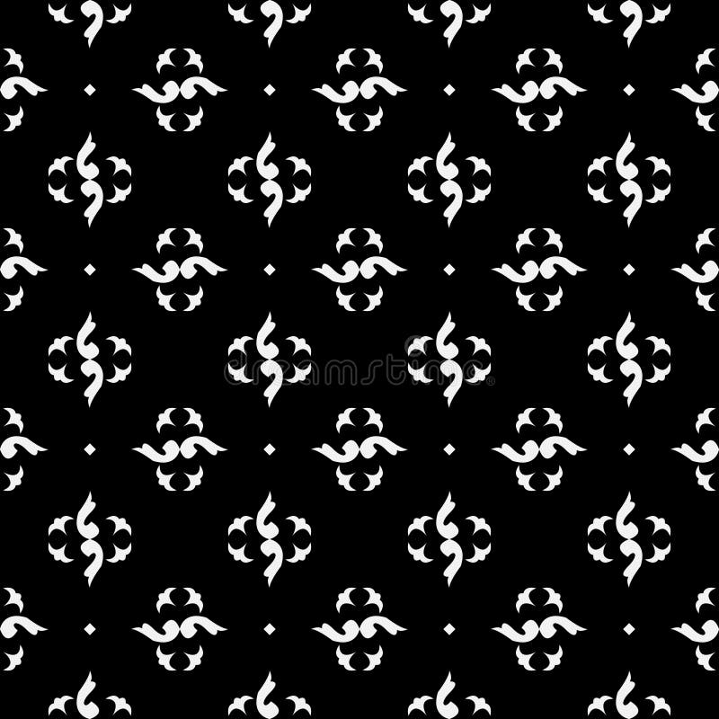 Black and White Royal Pattern. Seamless Vector Background Stock ...