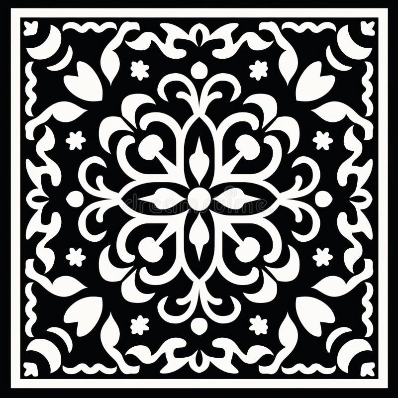 Black and White Rug Vector Stencil on Isolated Background Stock ...