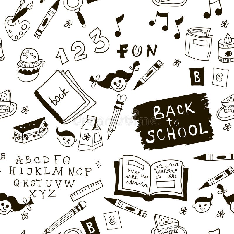 School pattern background stock vector. Illustration of book - 35729392