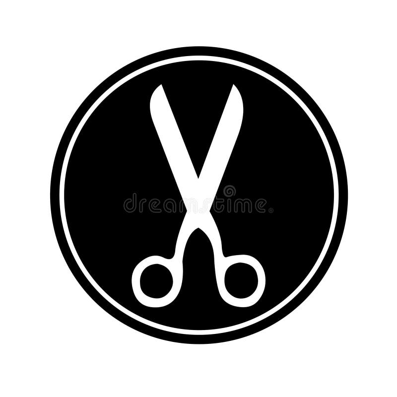 Black and White Scissors Icon Stock Illustration - Illustration of ...