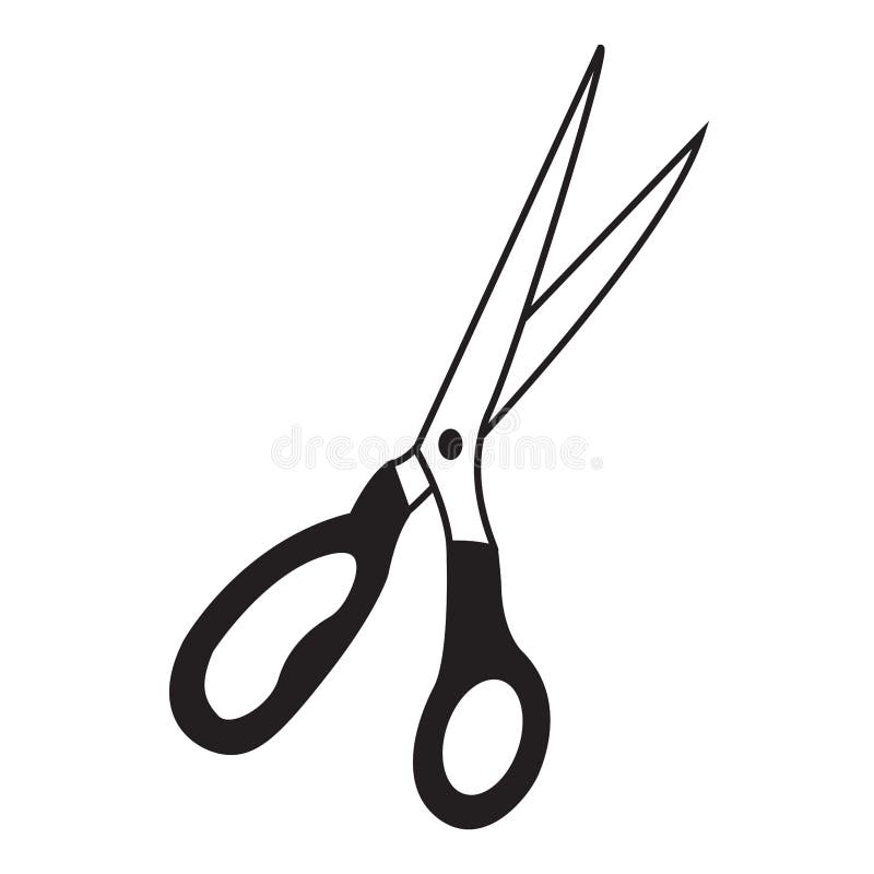 Black and White Scissors Sign Stock Illustration - Illustration of ...