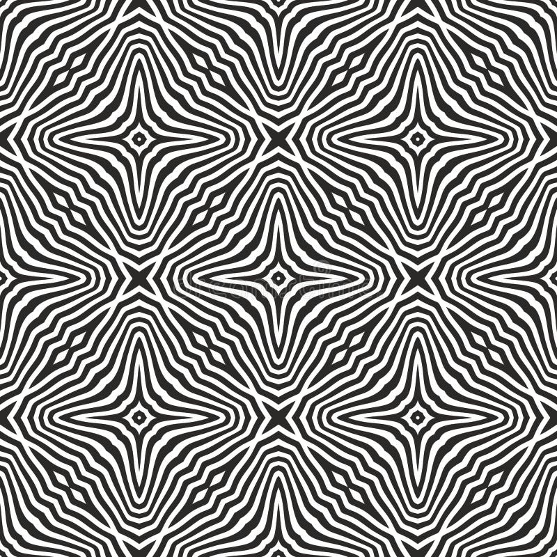 Black and White Seamless Curvy Lines Vector Pattern Design Stock ...