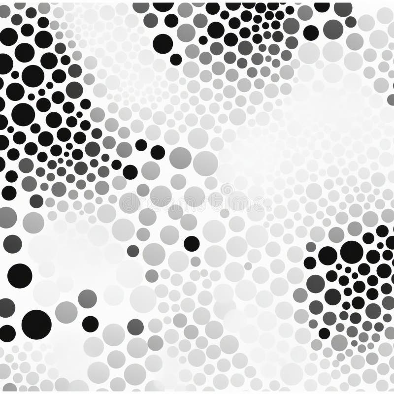Black and White Seamless Dotted Vector Pattern on White Background ...