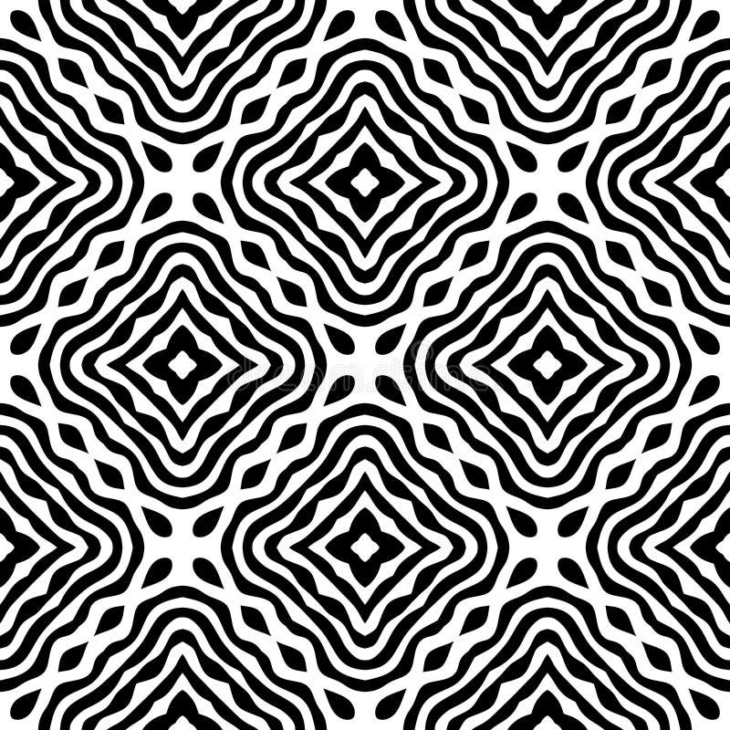 Black and White SEAMLESS GEOMETRIC Pattern Stock Vector - Illustration ...