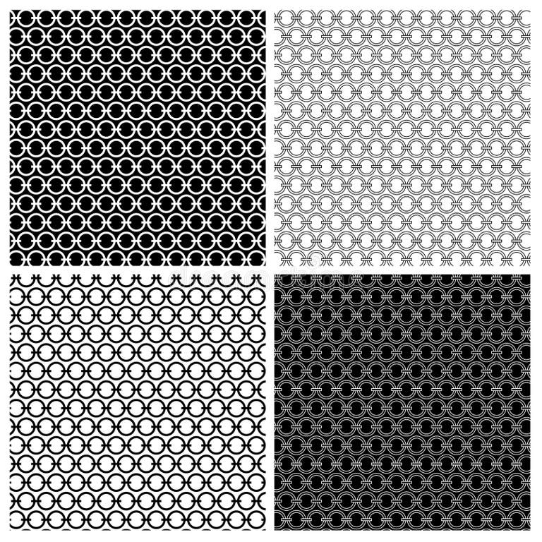 Black White Seamless Geometric Vector Pattern with Circles Stock ...