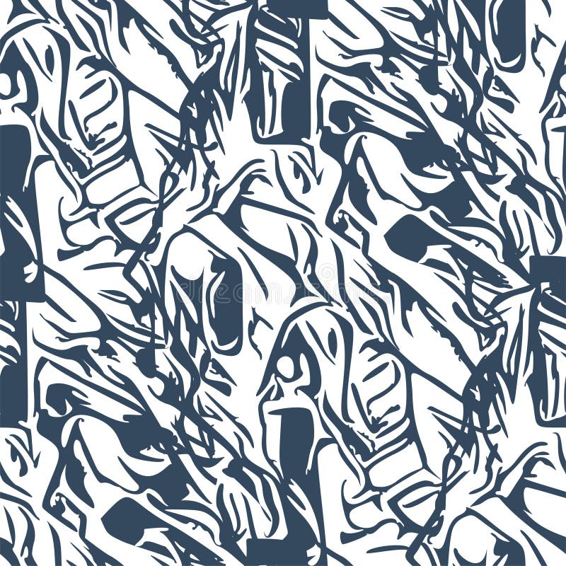 Black and White Seamless Grunge Pattern. Vector Stock Vector ...