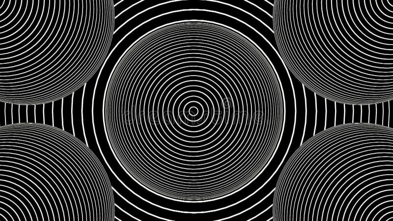 Optical Illusion Black and White Seamless Looping Hypnotic Circles ...
