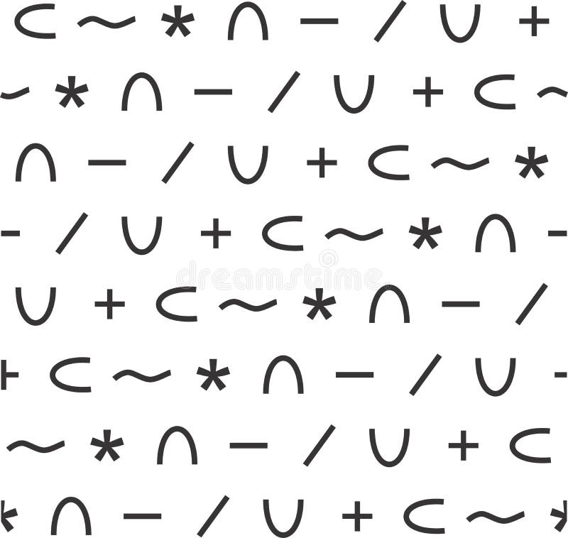 Black and White Seamless Mathematical Symbols Pattern. Stock Vector ...