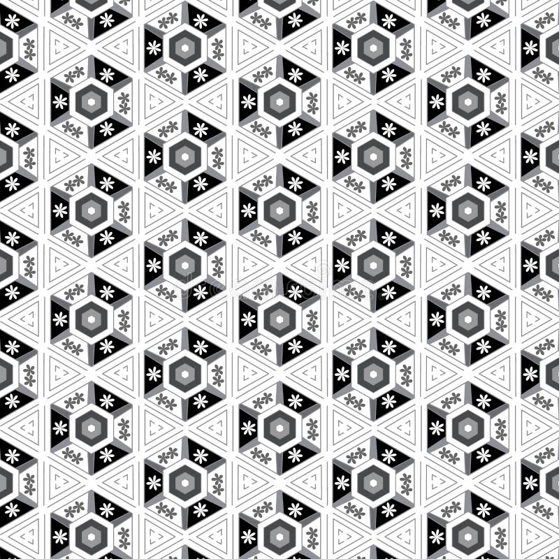 Black and White Seamless Tile of Interconnected Circles with Metallic ...