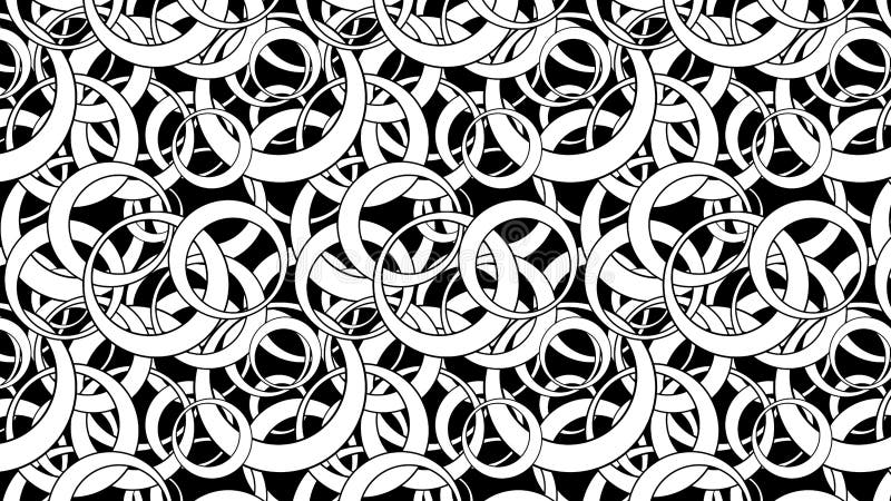 Black And White Seamless Overlapping Circles Pattern Vector
