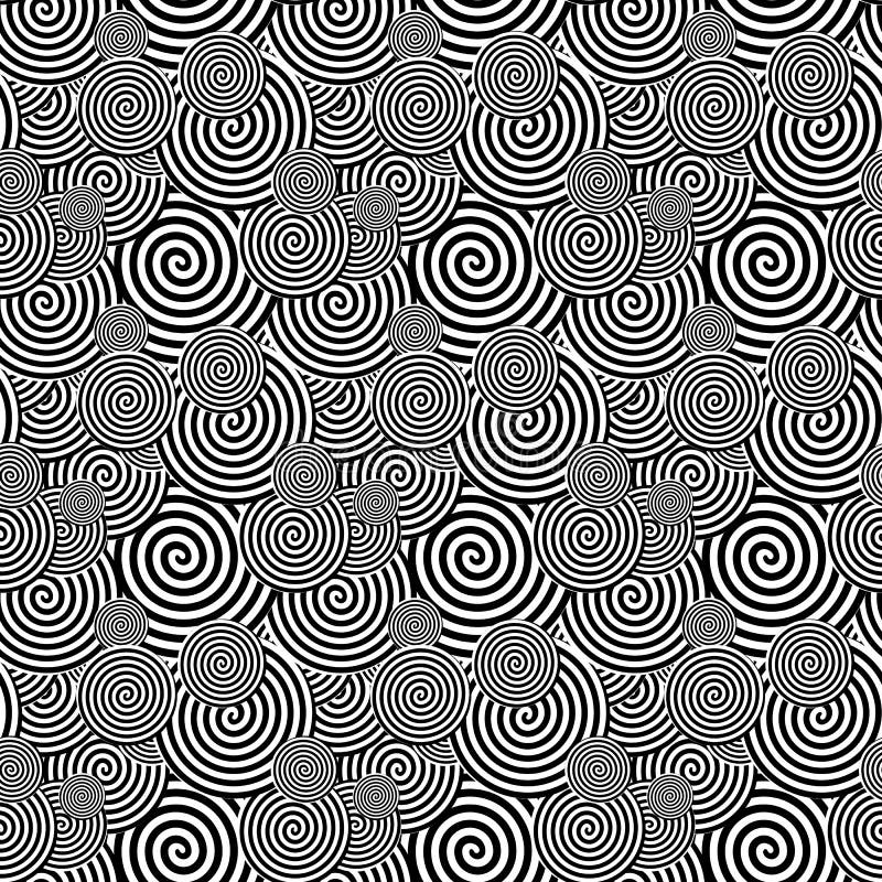 Black and White Seamless Pattern. Abstract Psychedelic Art Backg Stock ...