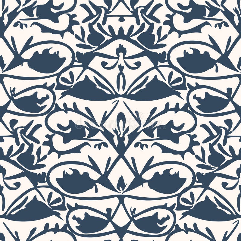 Black and White Seamless Pattern with Arabesques in a Retro Style ...