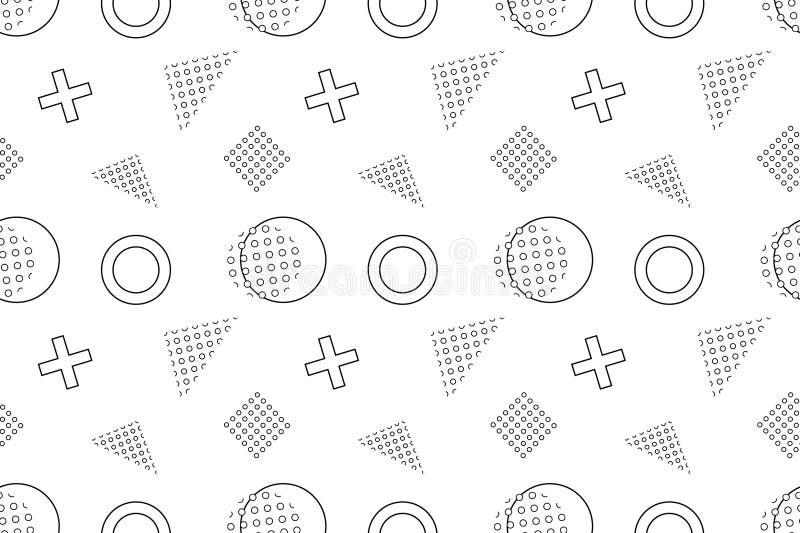 Black and White Seamless Pattern with Dotted Shapes Stock Vector ...