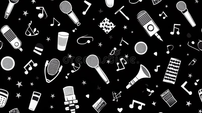 Music Recording Studio Seamless Pattern Stock Illustration ...